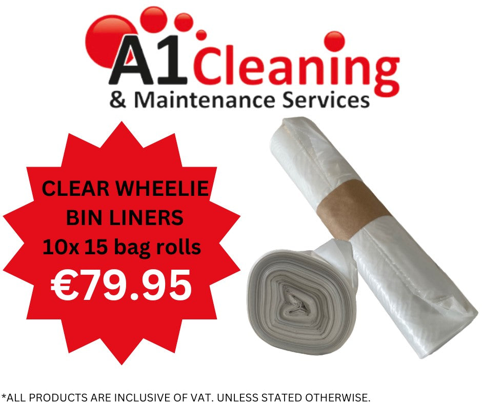 Clear Wheelie Bin Liners box of 10 rolls – A1 Cleaning